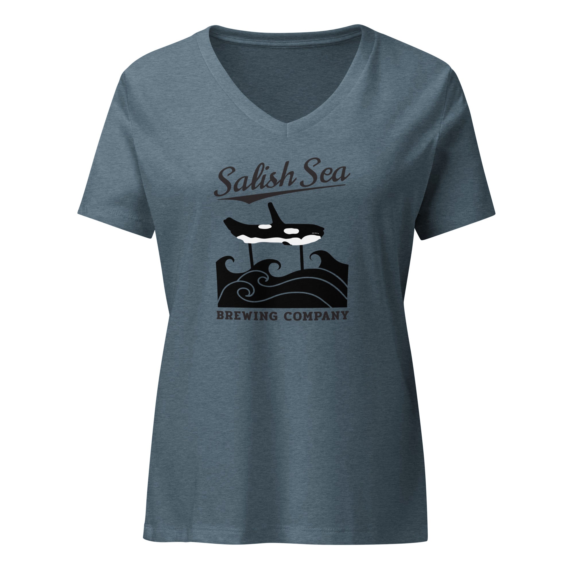 Edmonds Orca Women's relaxed v-neck t-shirt – Salish Sea Brewing ...